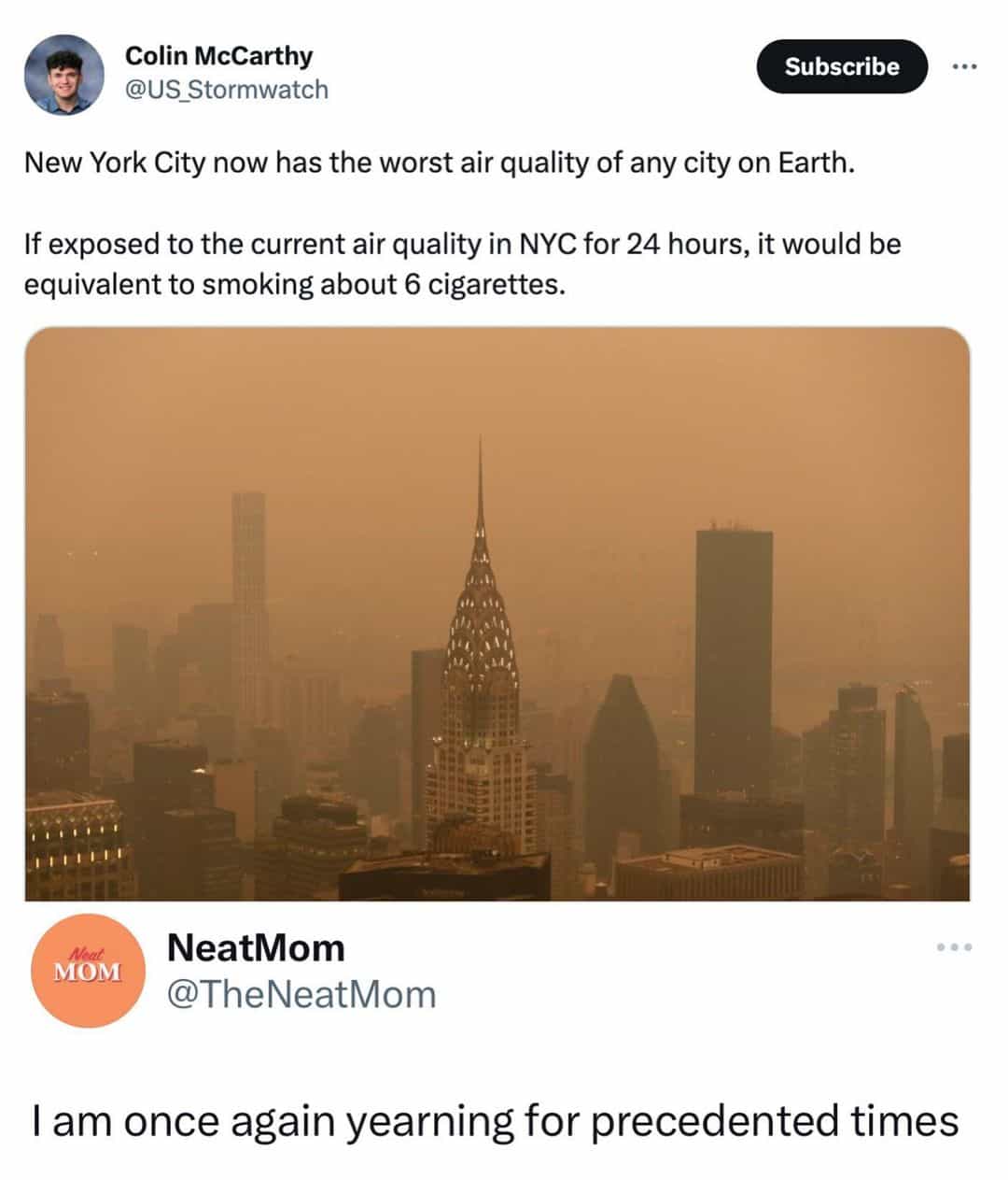 new york wildfire air quality memes-8-6-9-2023 - Thunder Dungeon | The ...