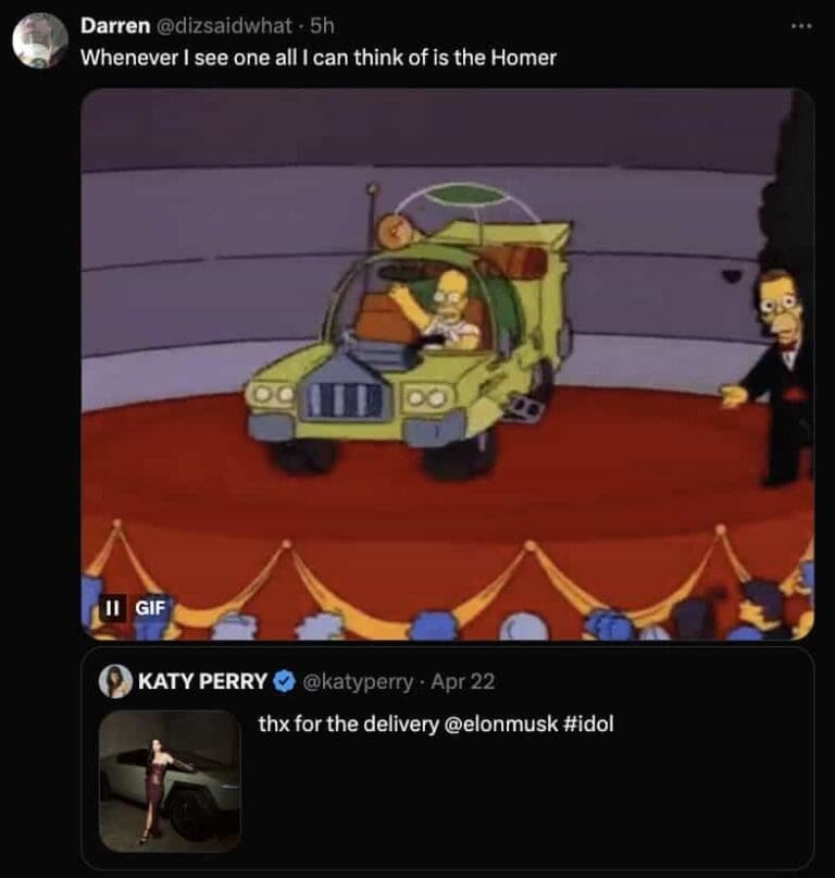Katy Perry Cybertruck Memes: 24 Tweet Inspired Gems
