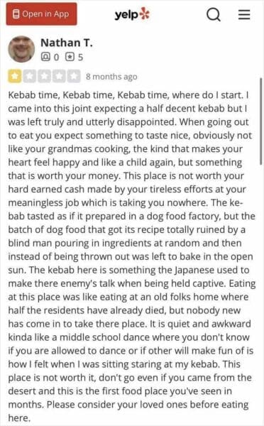 Funny Yelp Reviews: 50 Outrageous Reviews & Replies