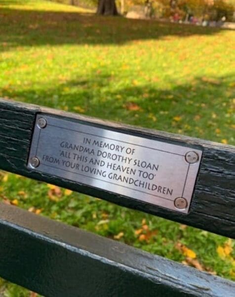 35 Park Bench Plaques That Are Both Heartwarming and Hilarious