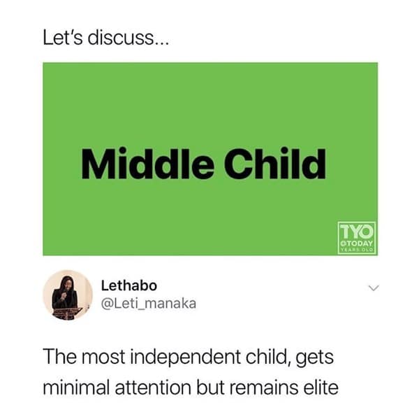 middle child memes-6-7-16-2024 - Thunder Dungeon | The Funniest Memes ...