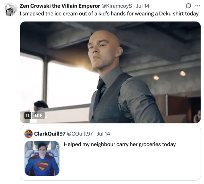 Good deeds Superman vs. bad deeds Lex Luthor memes-9-20250722 - Thunder ...