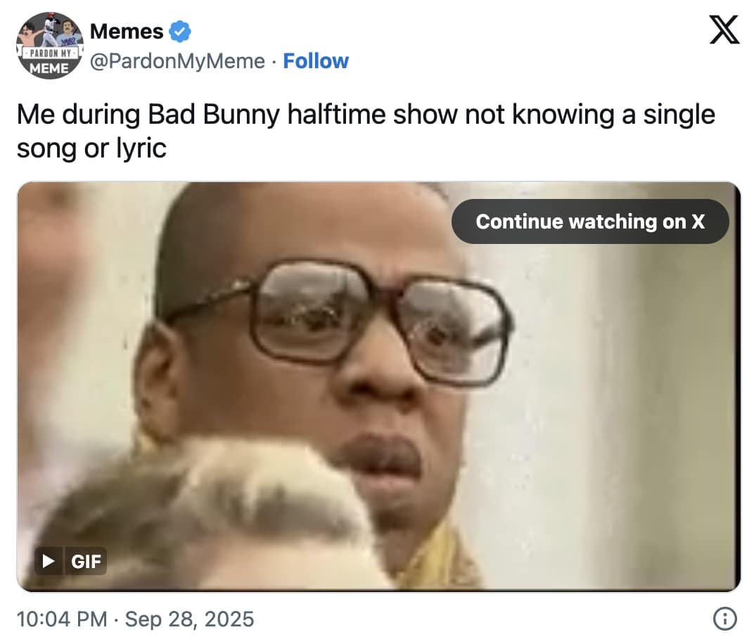 bad bunny superbowl memes-14-20251001 - Thunder Dungeon | The Funniest ...